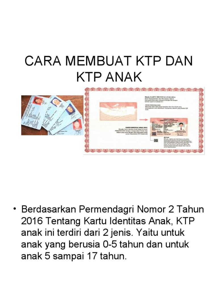 Cara Membuat KTP Dan KTP Anak | PDF