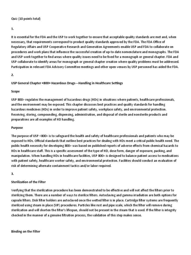 RGA 6410 Quiz 3 | PDF | Tablet (Pharmacy) | Sterilization (Microbiology)
