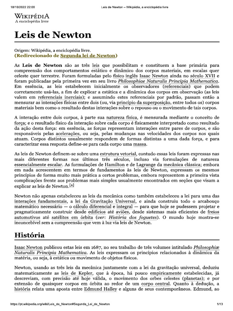 Leis de Newton | PDF