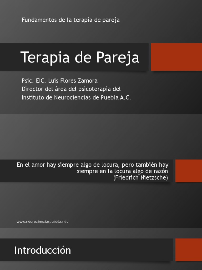 Fundamentos de La Terapia de Pareja | PDF | Pensamiento | Psicoterapia