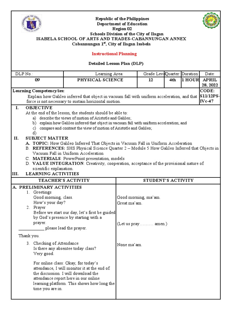 DLP Module 5 - How Galileo ... | PDF | Galileo Galilei | Science