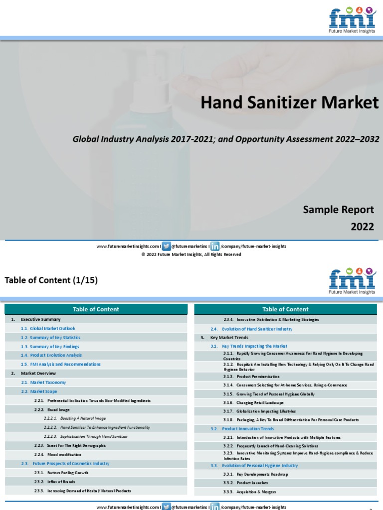 Sample-Hand Sanitizer Market-Global Industry Analysis 2022-2032 | PDF | Market Analysis | Pricing