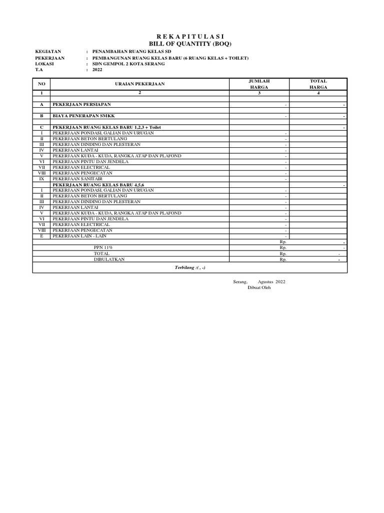 Boq SDN Gempol | PDF