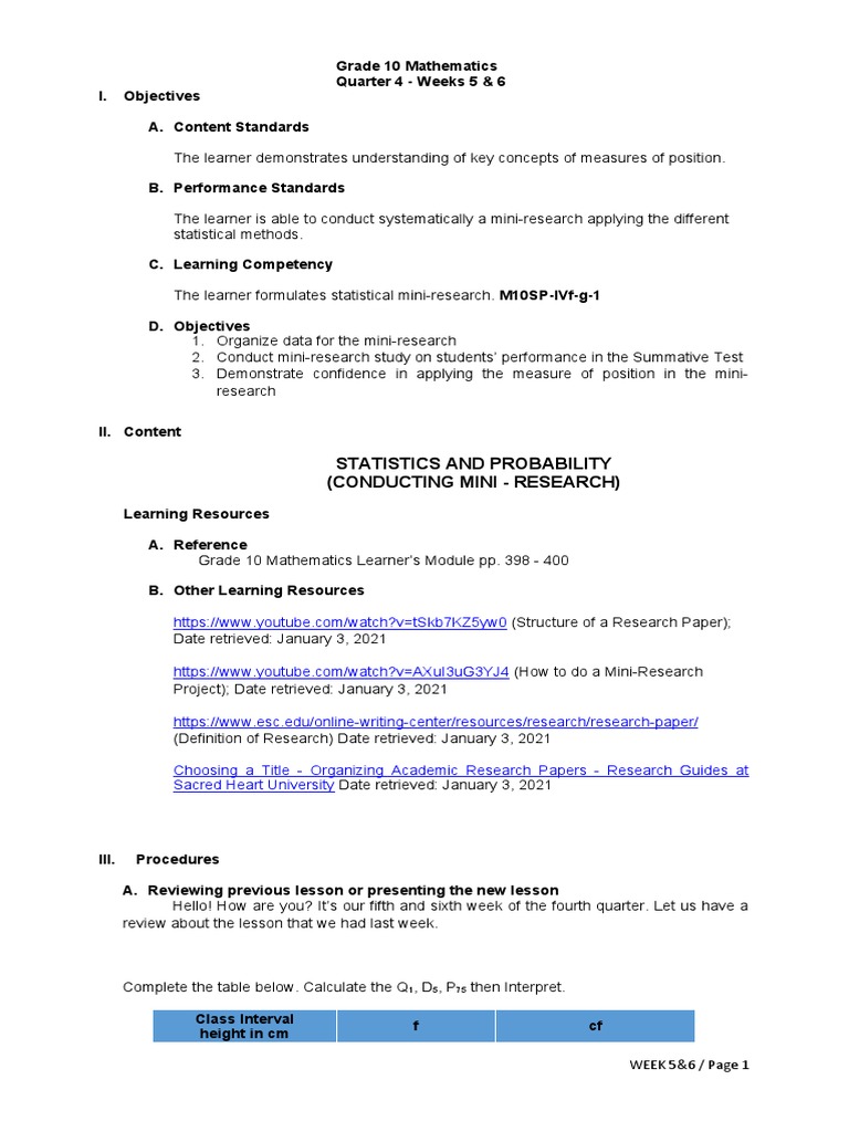 Qa Math10 Q4 W5 6-Done-Rodel | PDF | Sampling (Statistics) | Noun