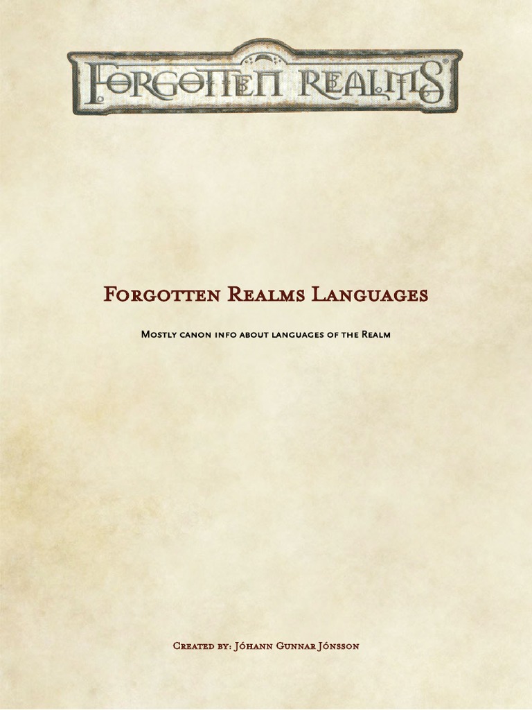 Forgotten Realms - Languages | PDF | Dungeons & Dragons Campaign ...