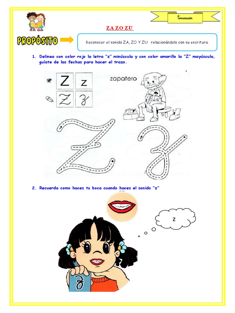20 Lectoescritura Za Zo Zu | PDF | Artes del Lenguaje y Comunicación