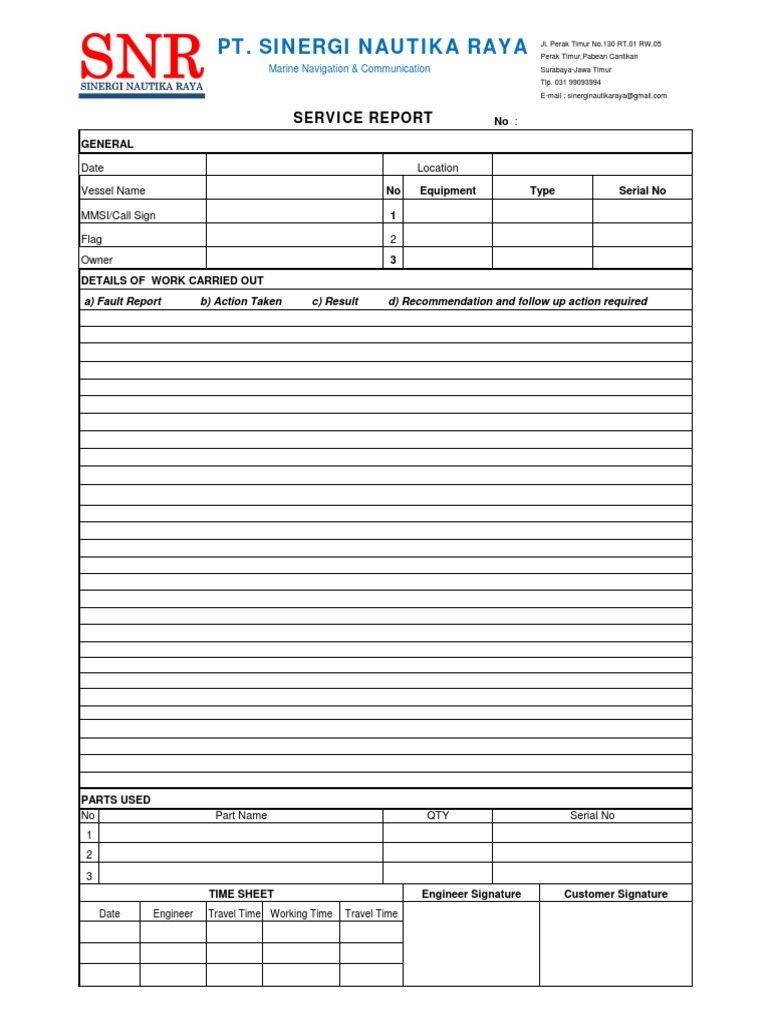 Service Report SNR | PDF