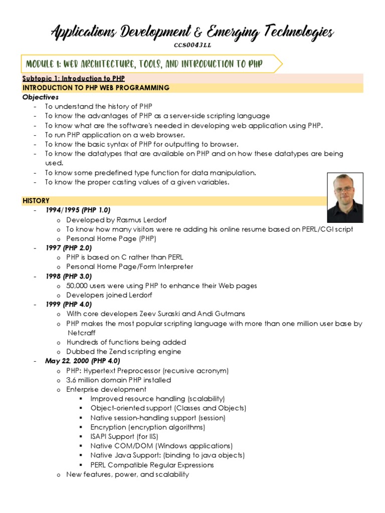 Applications Development & Emerging Technologies | PDF | Http Cookie | Php