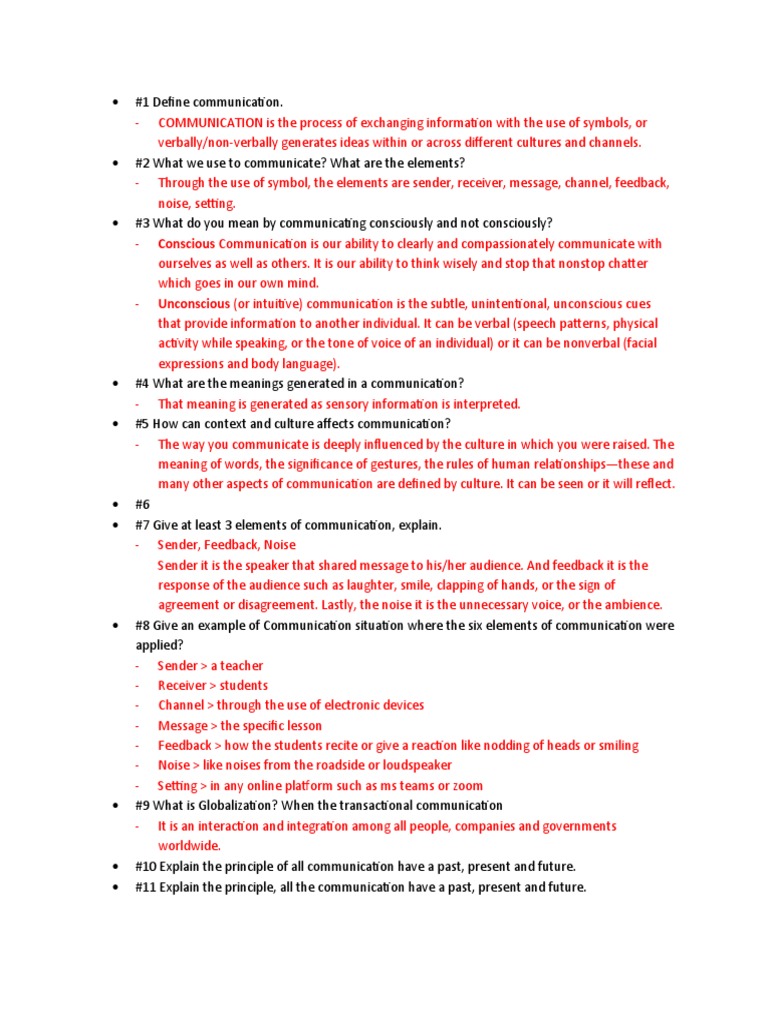 Questions in PCM Oral Exam | PDF | Communication | English Language