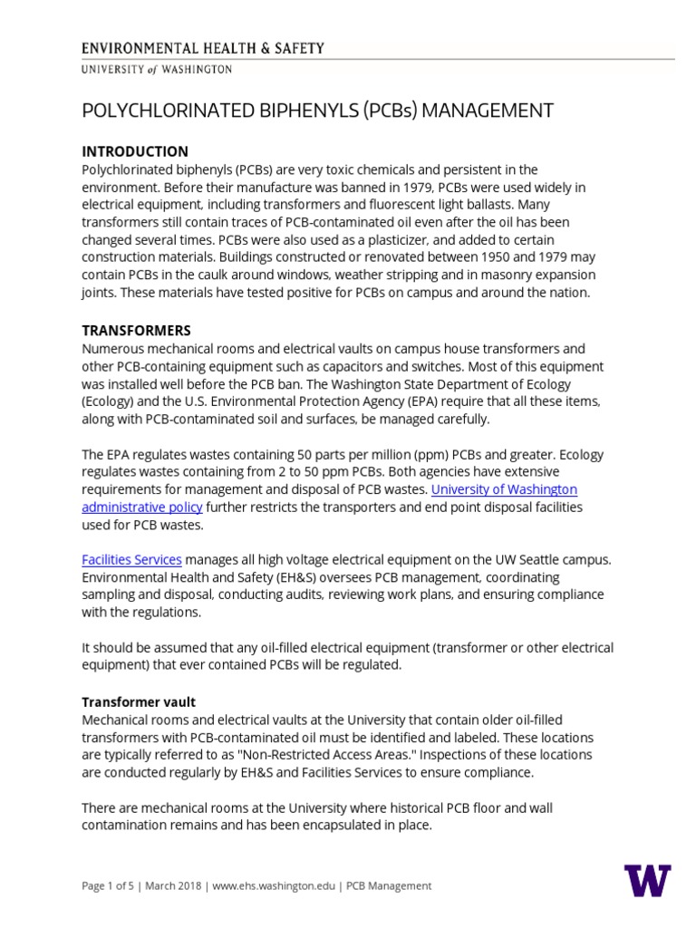 PCB Management | PDF | Polychlorinated Biphenyl | Transformer