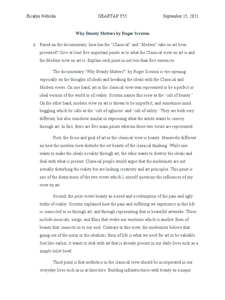 (NEBRIDA) Why Beauty Matters | PDF | Beauty | Aesthetics