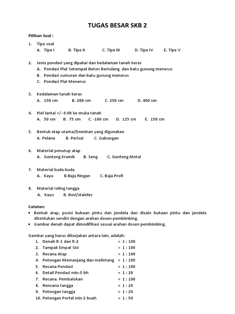 Soal Tugas Besar SKB 2 2022 | PDF | Griya & Taman