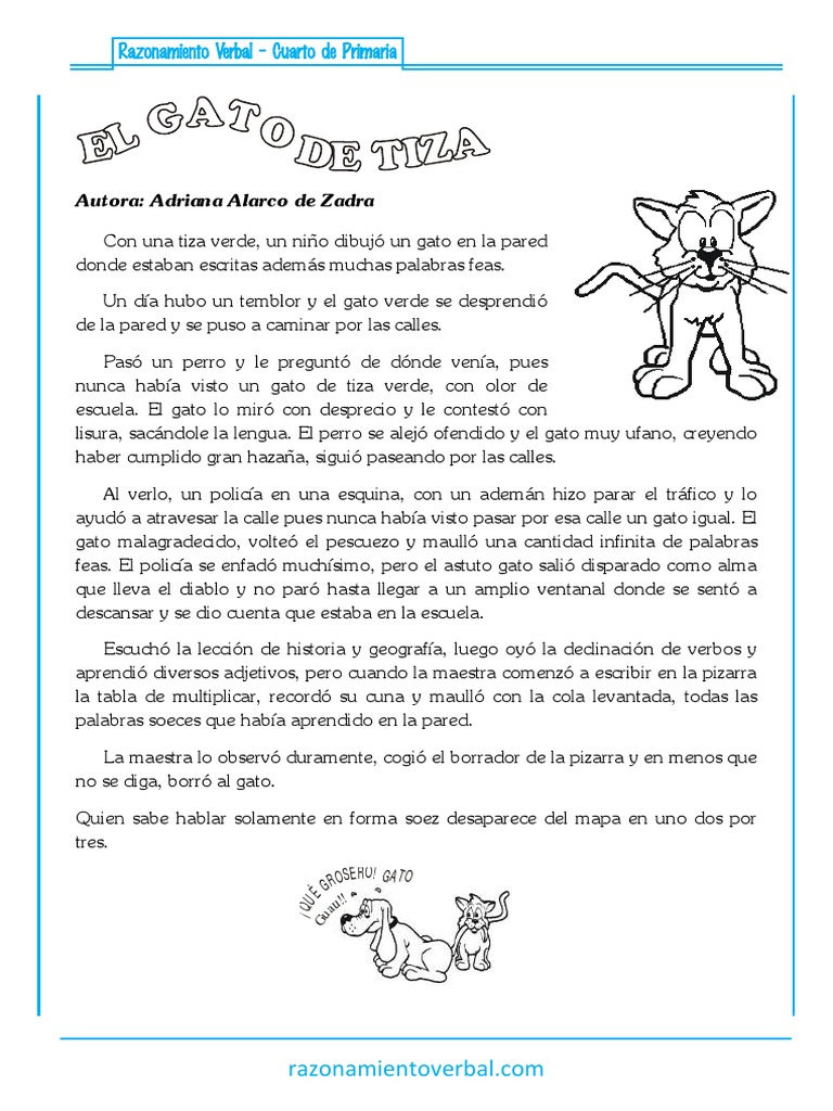 17 Comprension Lectora Cuarto De Primaria Pdf