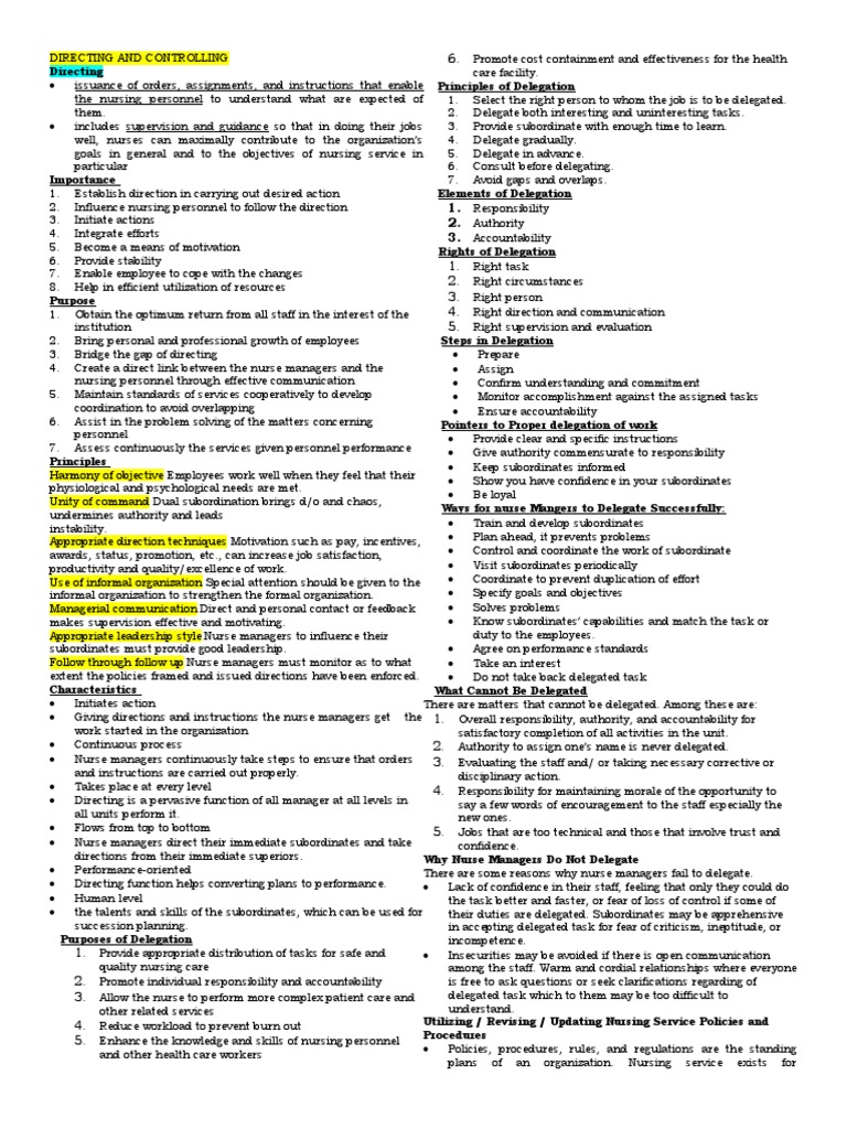 107 Direct and Controlling | PDF | Performance Appraisal | Nursing