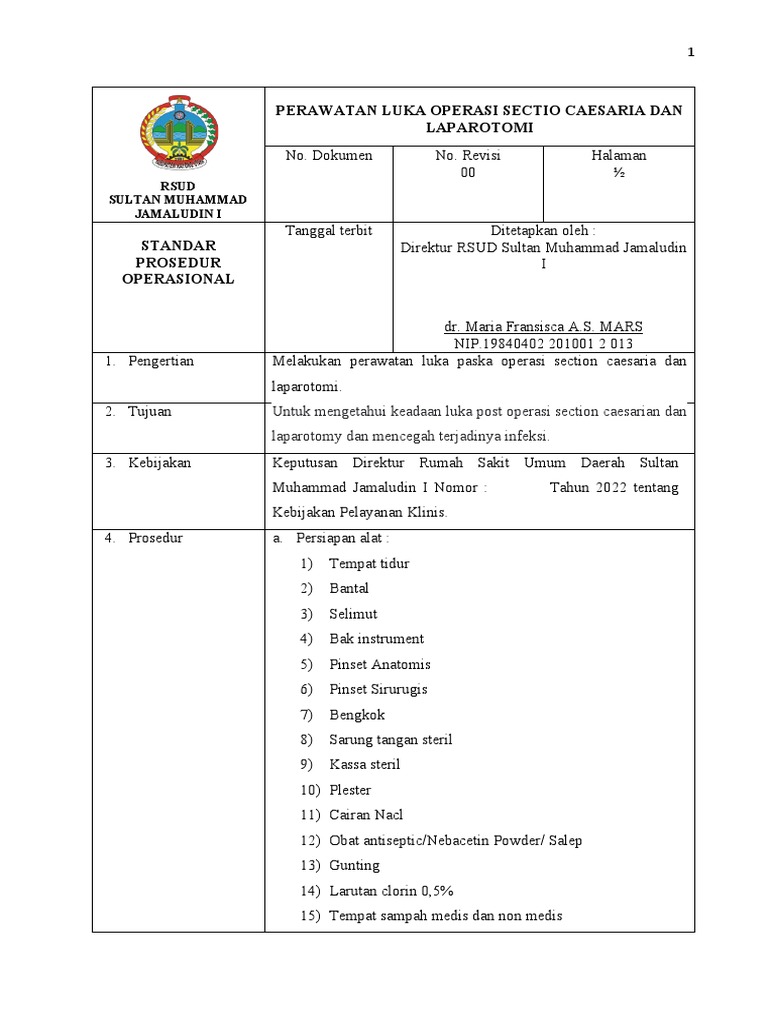 Perawatan Luka Operasi SC Dan Laparotomi | PDF