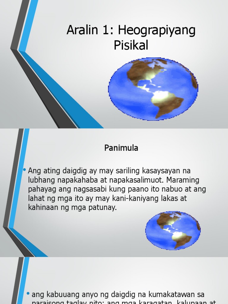 Aralin 1 Heograpiyang Pisikal | PDF