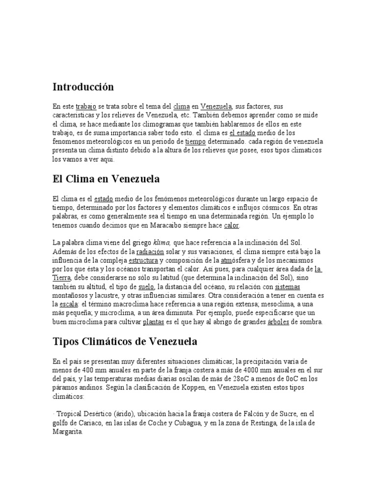 El Clima en Venezuela | PDF | Humedad | Clima