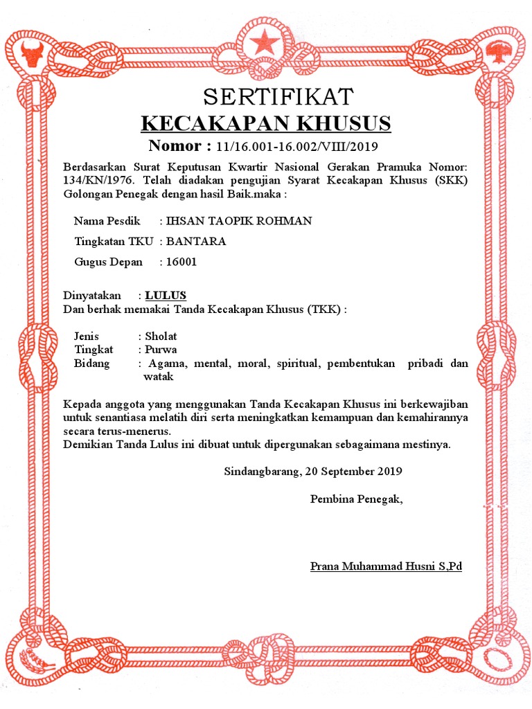 Sertifikat TKK Fix | PDF