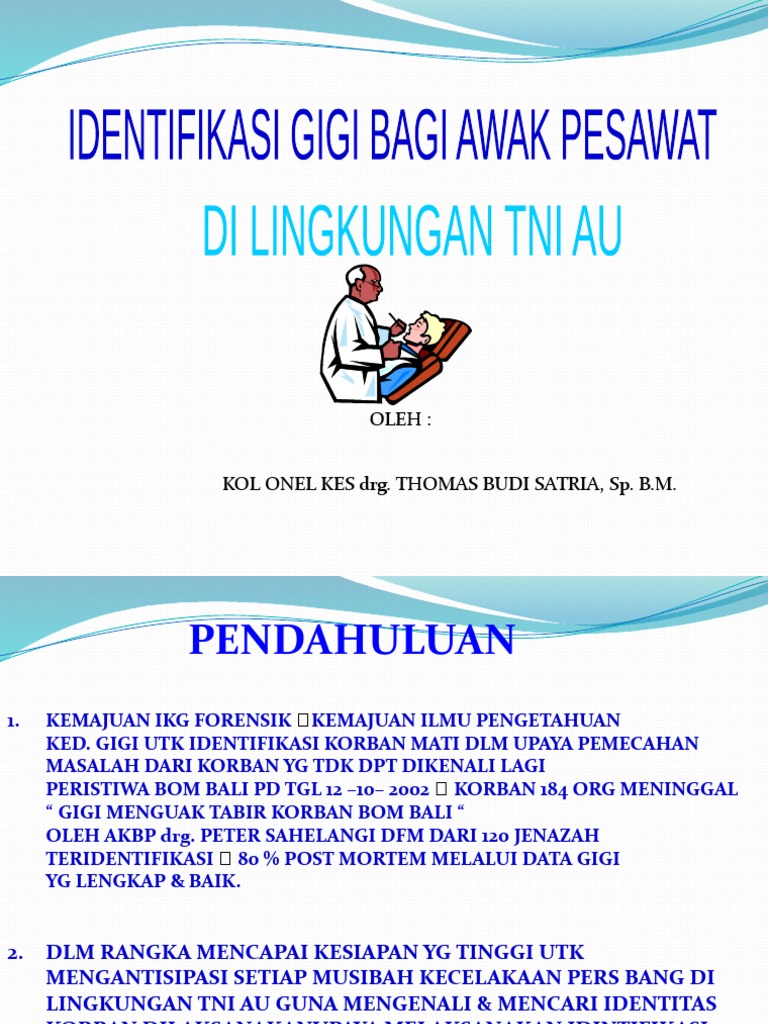 Identifikasi Gigi Bagi Awak Pesawat 2020 | PDF