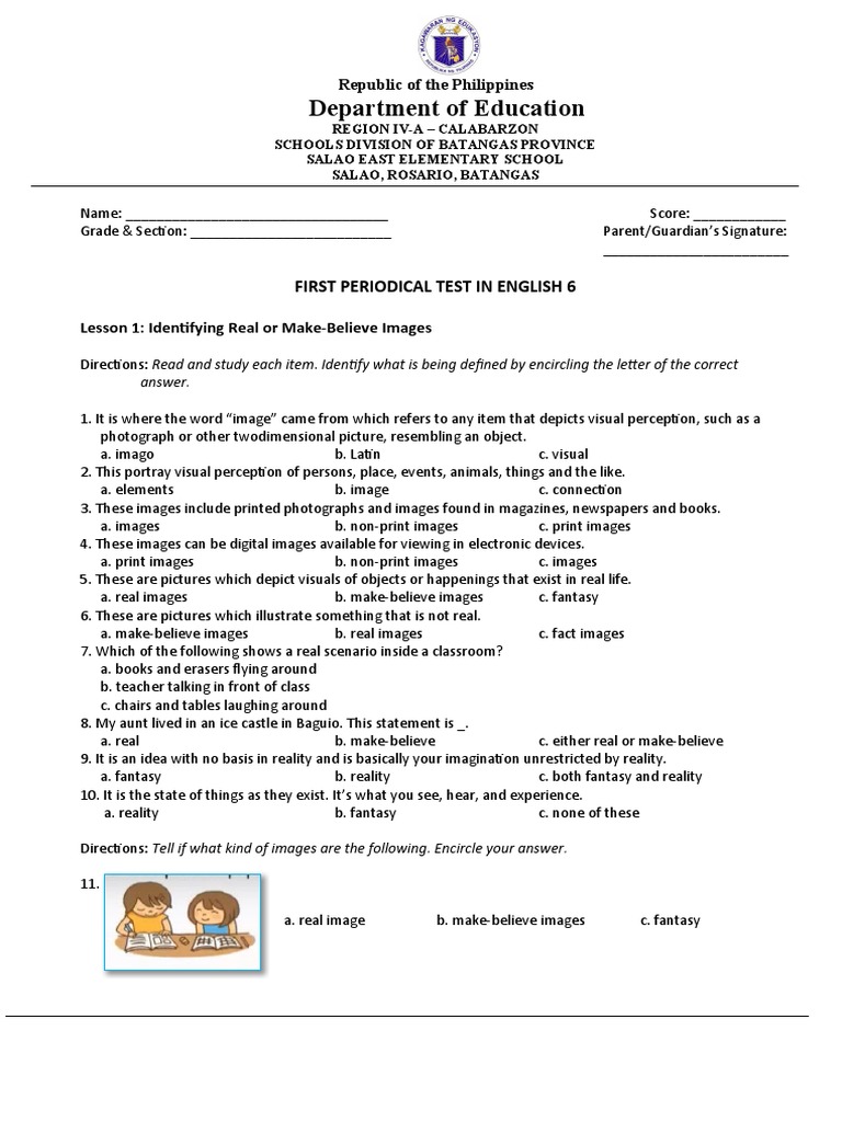 1st PT in English 6 - MELC-Based | PDF | Image | Infographics