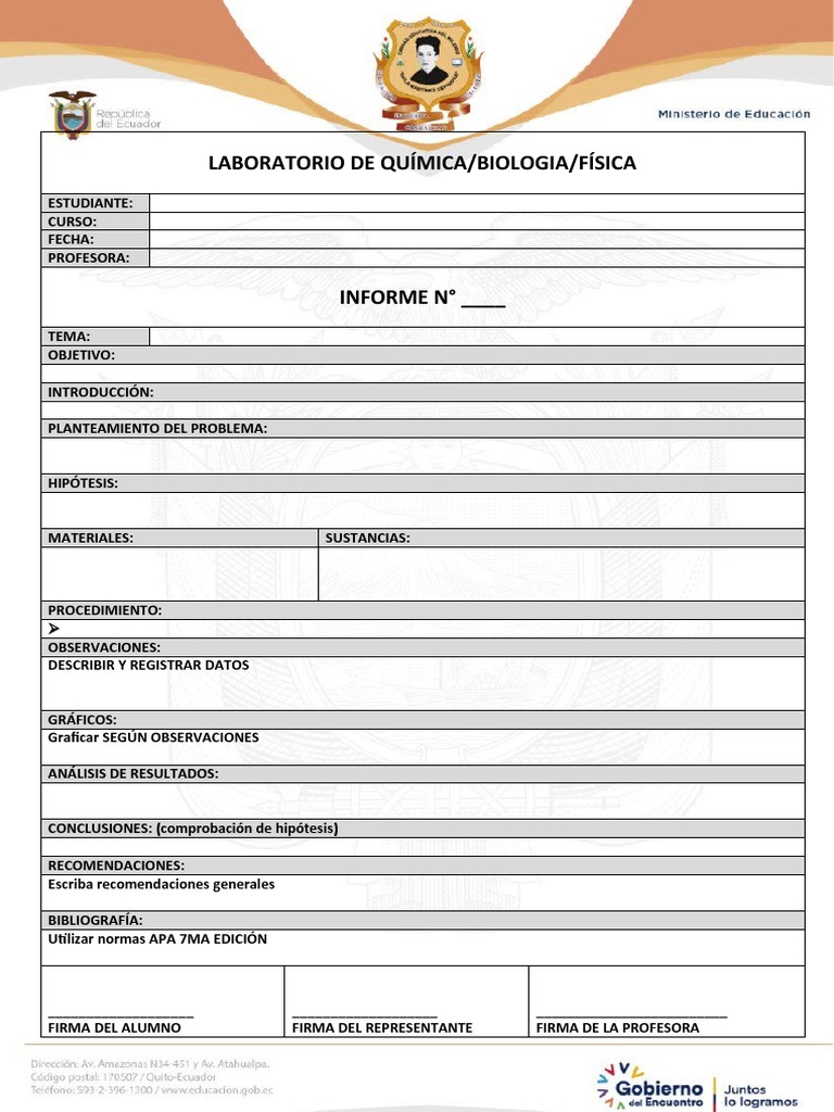 INF. LAB. QUIM. Esquema | PDF