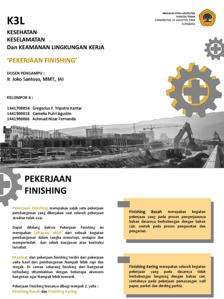 Penerapan K3L Dalam Pekerjaan Finishing | PDF | Seni | Teknologi & Rekayasa