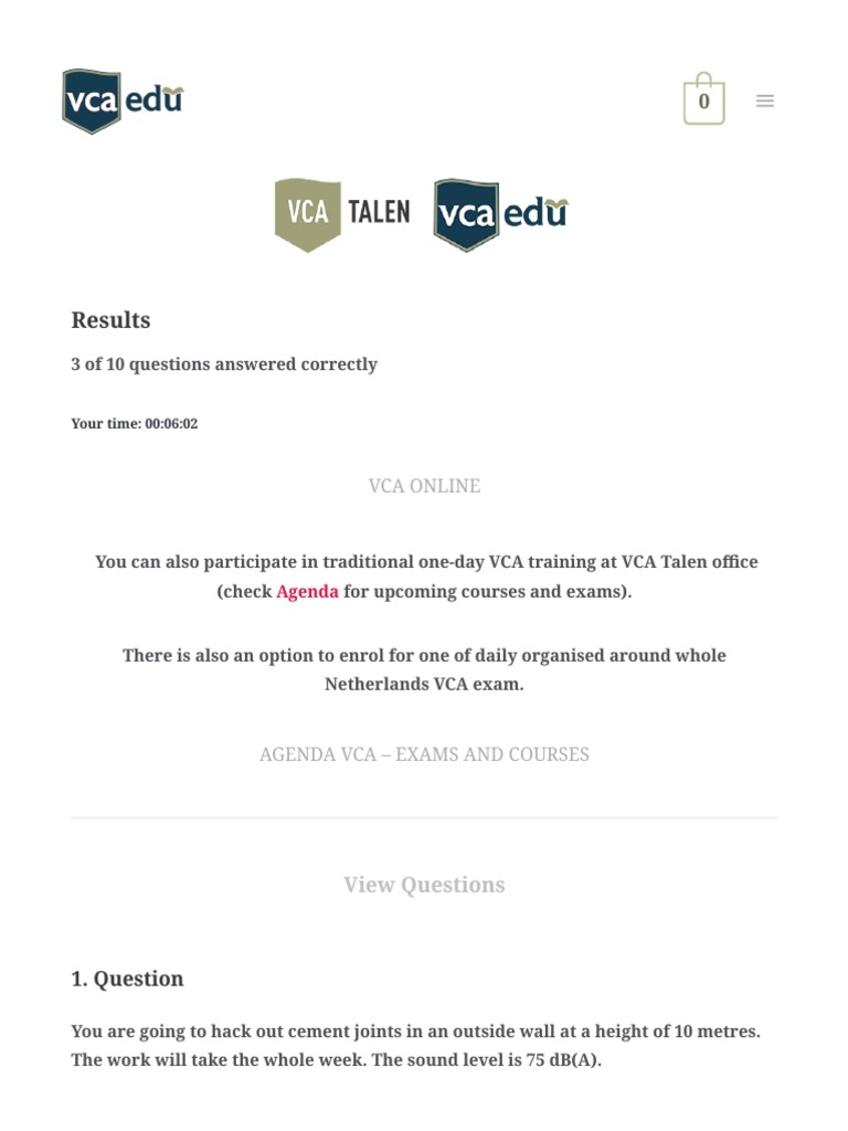 VCA Basis - Gratis Test | PDF | Safety