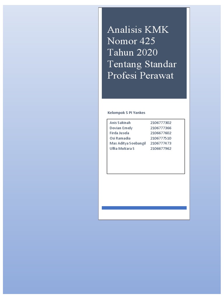 Uraian Singkat KMK 425 Tahun 2020 | PDF