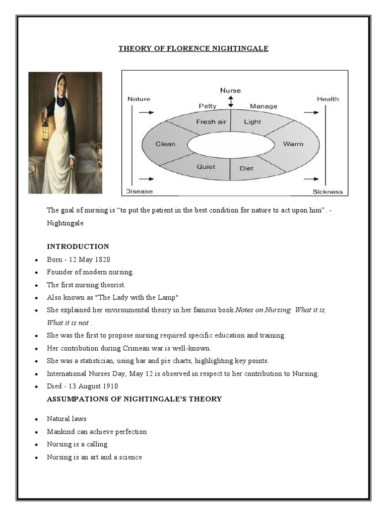 Nightingale's Nursing Theory Overview | PDF | Nursing | Florence ...