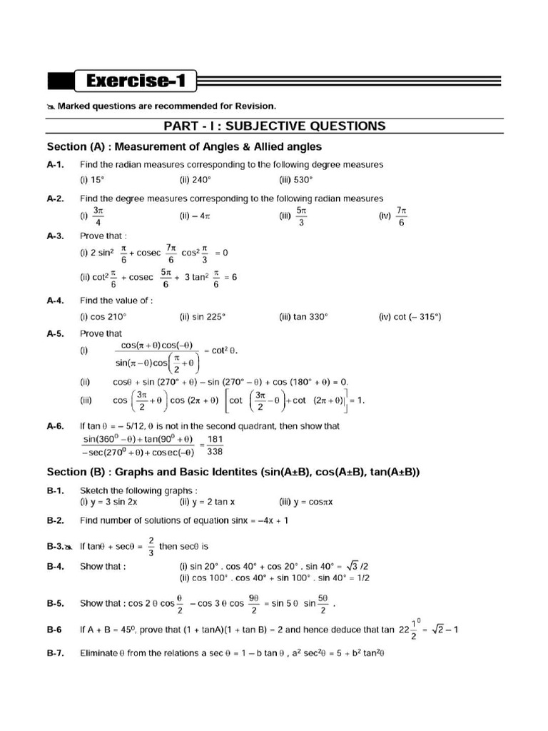 Trigonometry Assignment | PDF