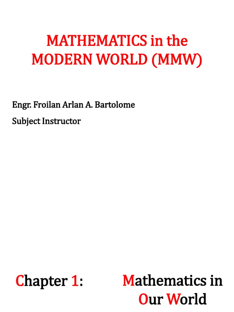 MMW Chap 1 Mathematics in Our World | PDF | Pattern
