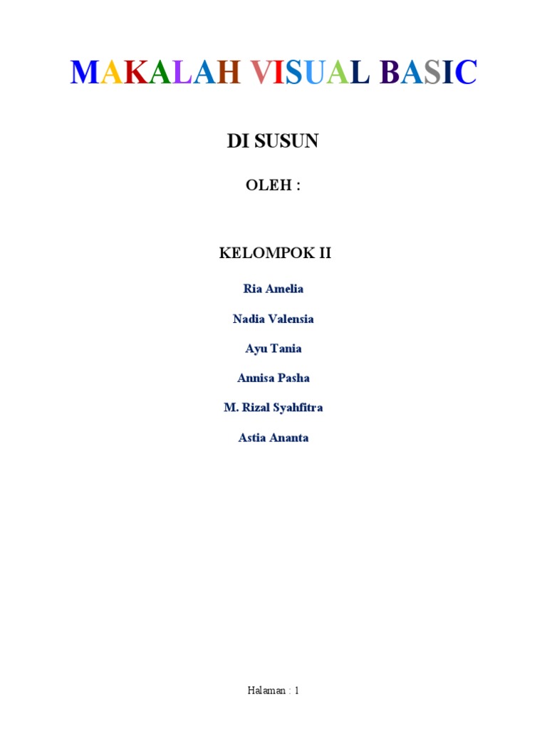 VB Membuat Program Sederhana | PDF