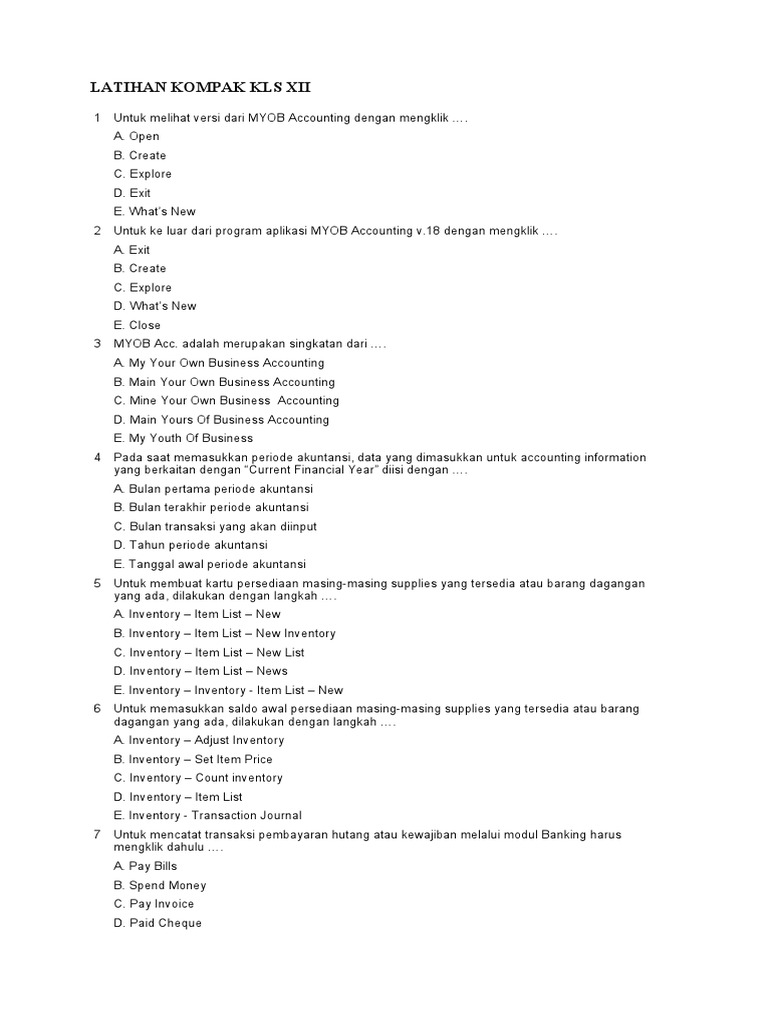 Latihan Kompak KLS Xii | PDF