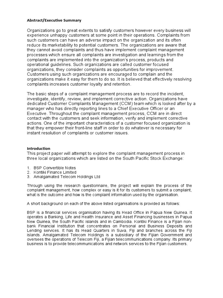 TQM Assignment_Questionnaire | PDF | Complaint | Fiji