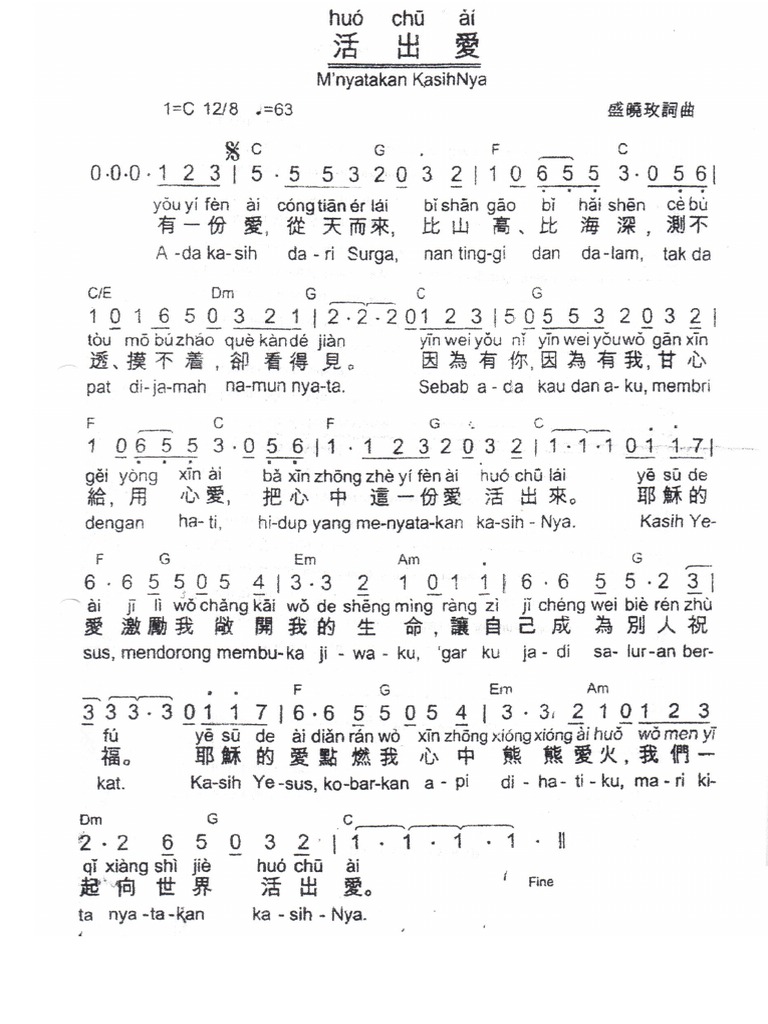 Huo Chu Ai Partitur | PDF