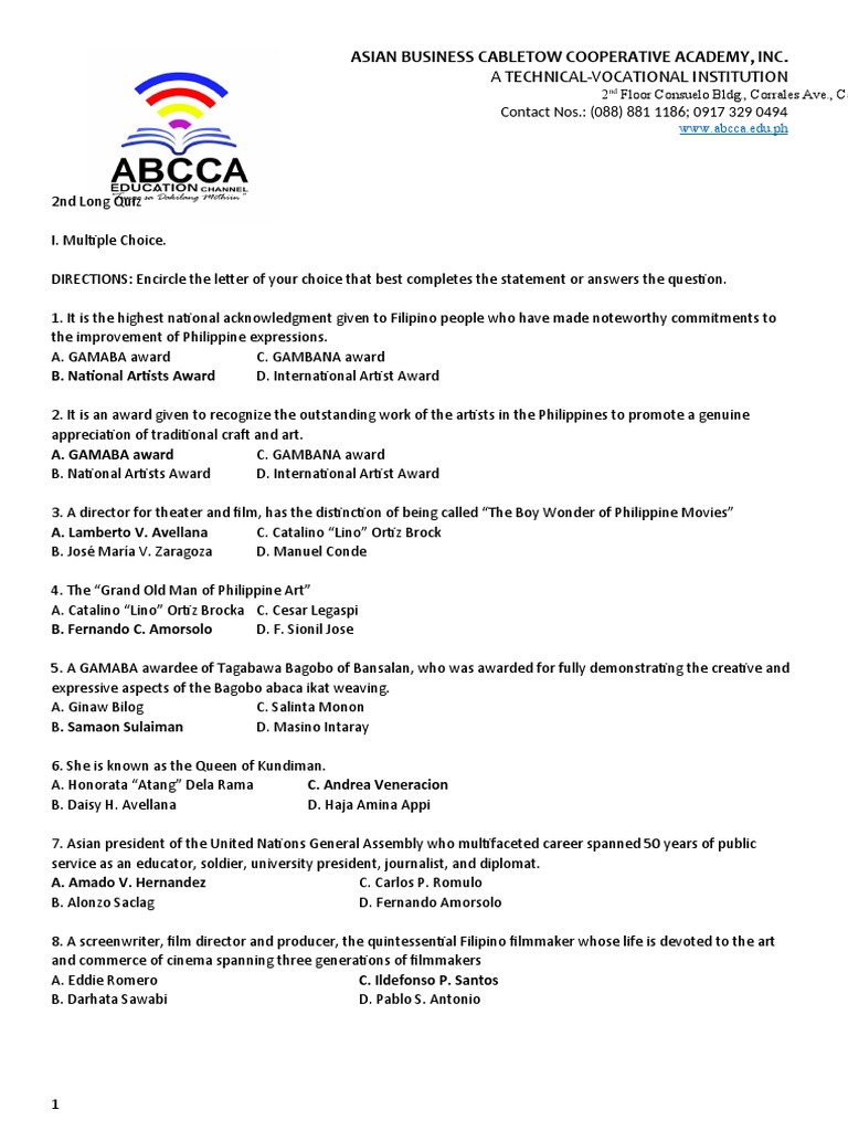 Updated CPAR-2nd Long Quiz | PDF | Philippines