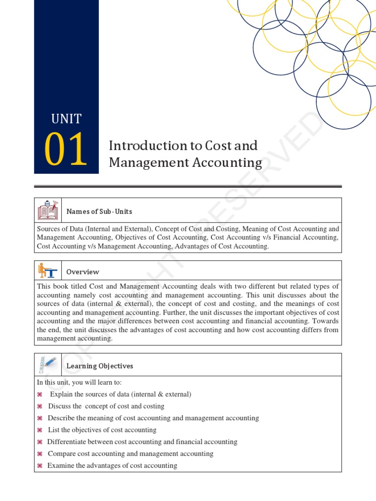 An Introduction to Key Concepts in Cost and Management Accounting | PDF ...