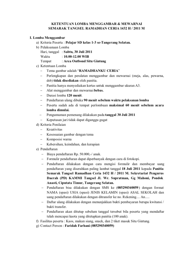 Format Penilaian Lomba Mewarnai Tingkat Tk - Nano Gambar