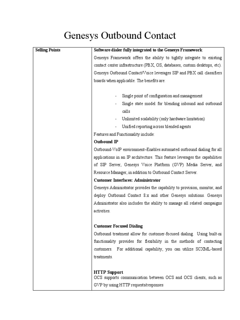 Genesys Outbound Contact Overview | PDF | Hypertext Transfer Protocol ...