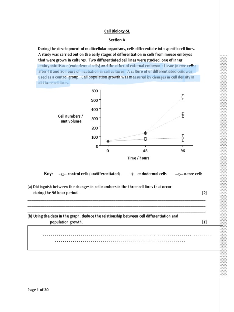 Cell Biolgy - Past Paper | PDF | Cell Cycle | Cell (Biology)