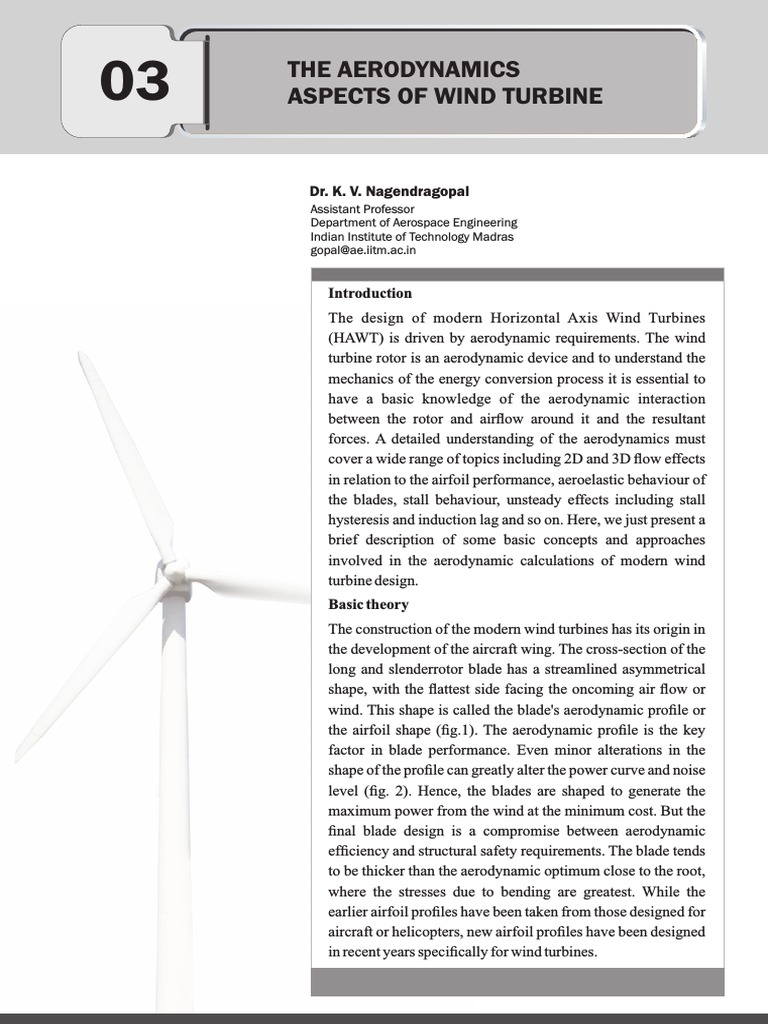 3 - The Aerodynamics Aspects of Wind Turbine | PDF | Airfoil | Turbine