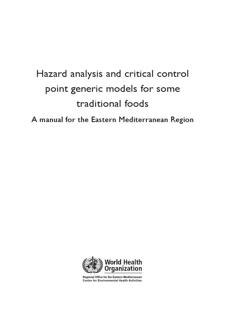 HACCP Generic Models For Some Traditional Foods | PDF | Wellness