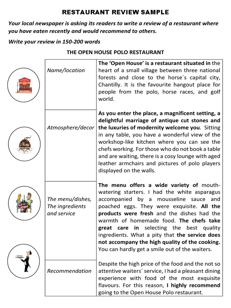 Open House Polo Restaurant Review | PDF