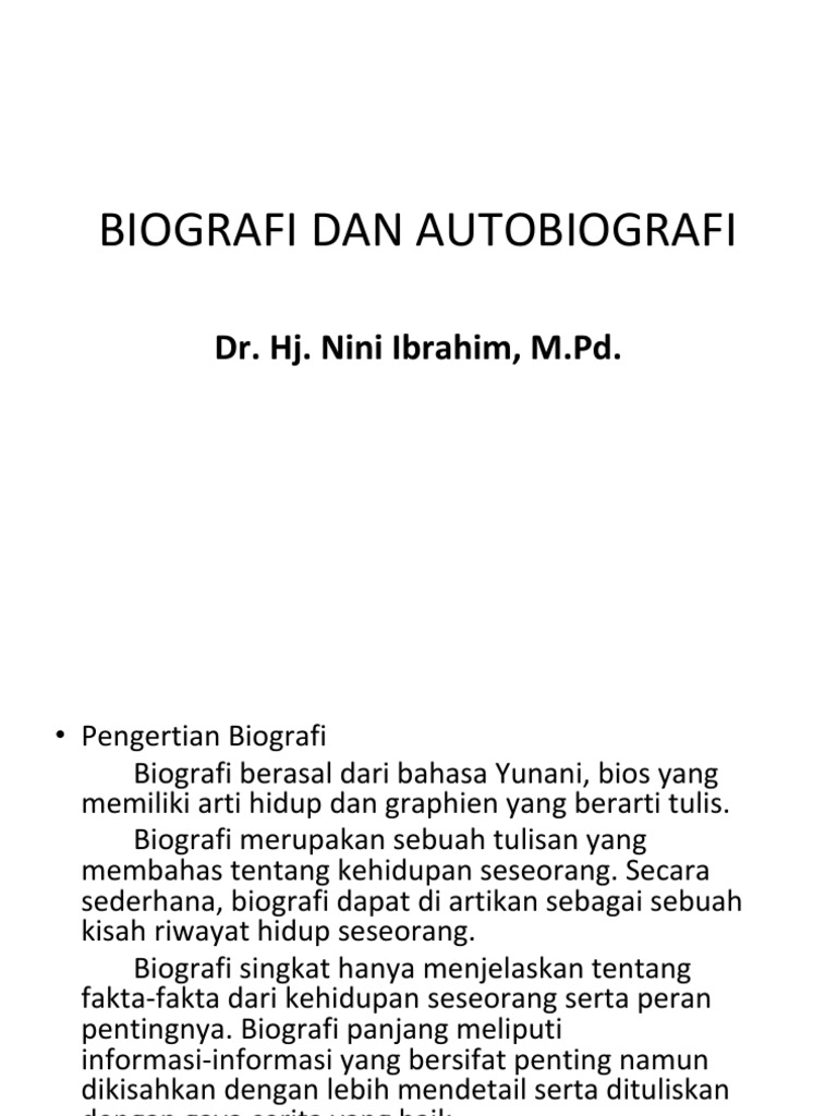 Biografi Dan Autobiografi | PDF