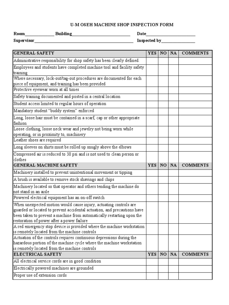 Equipment Preventive Maintenance Checklist Template | PDF | Welding ...