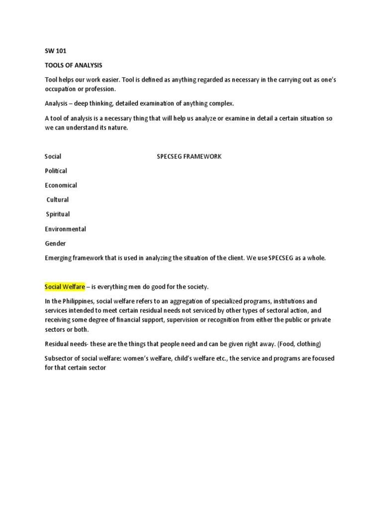 SW101 | PDF | Welfare | Institution