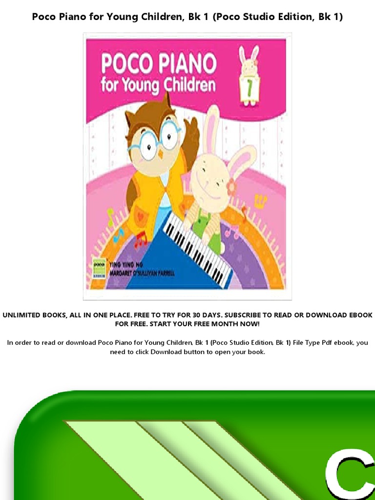 Poco Piano For Young Children BK 1 Poco Studio Edition BK 1 | PDF