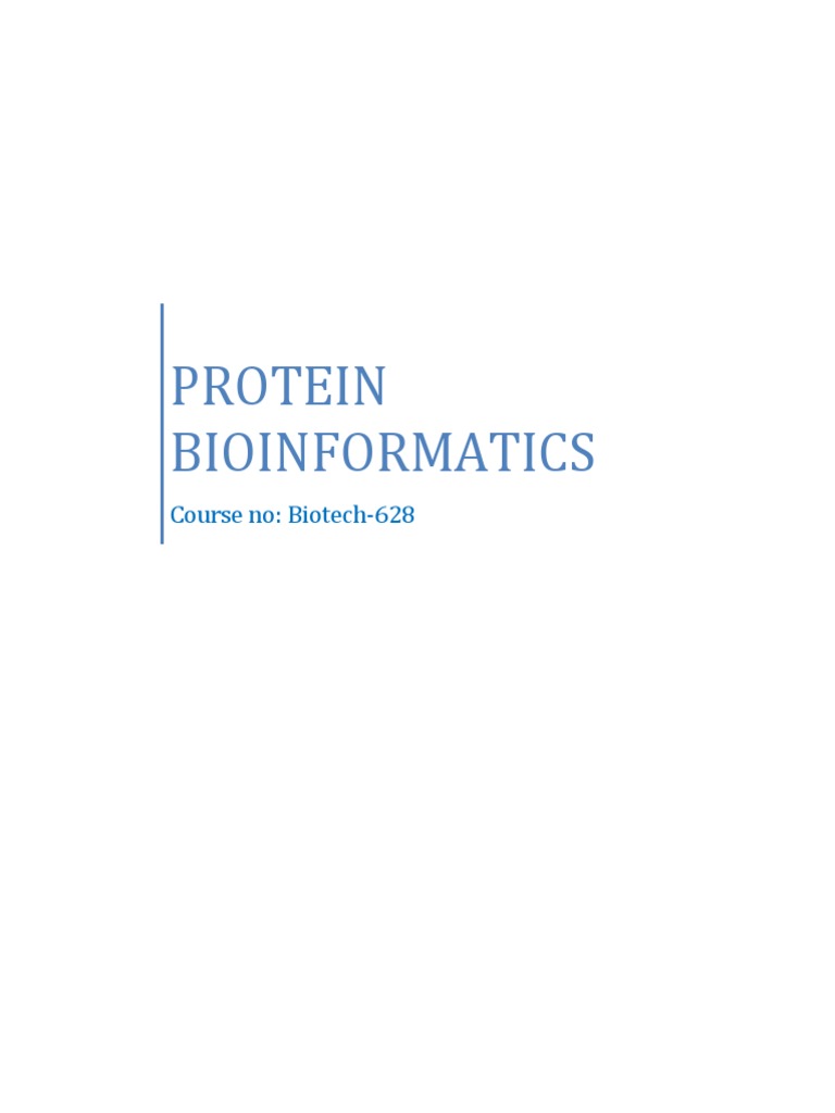 Bioinformatics Pdf Sequence Alignment Protein Structure