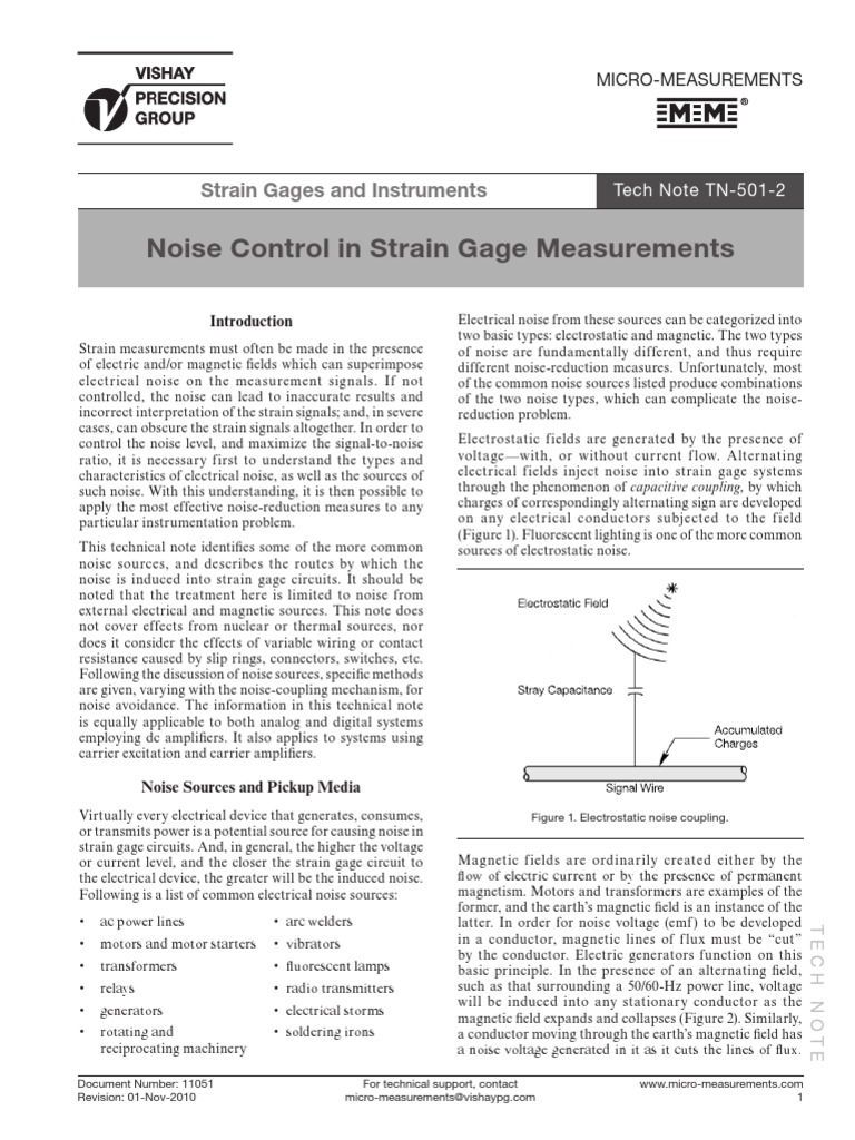 Micro Measurement Noise Control | PDF | Cable | Amplifier