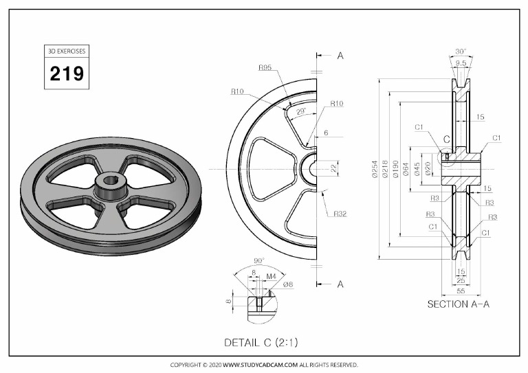 3D Cad Exercises (WWW - Studycadcam.com) 219 | PDF